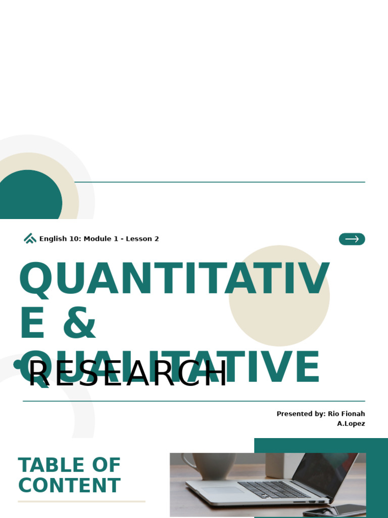 ENGLISH 10 - Q4-Module 1 Differentiating Qualitative Method From Quantitative Method | PDF ...