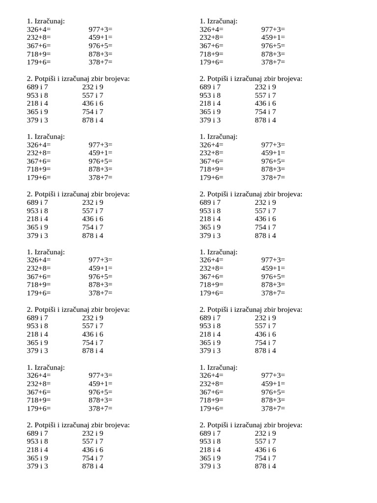 Trocifreni Sa Potpisivanjem 2 Vezba | PDF