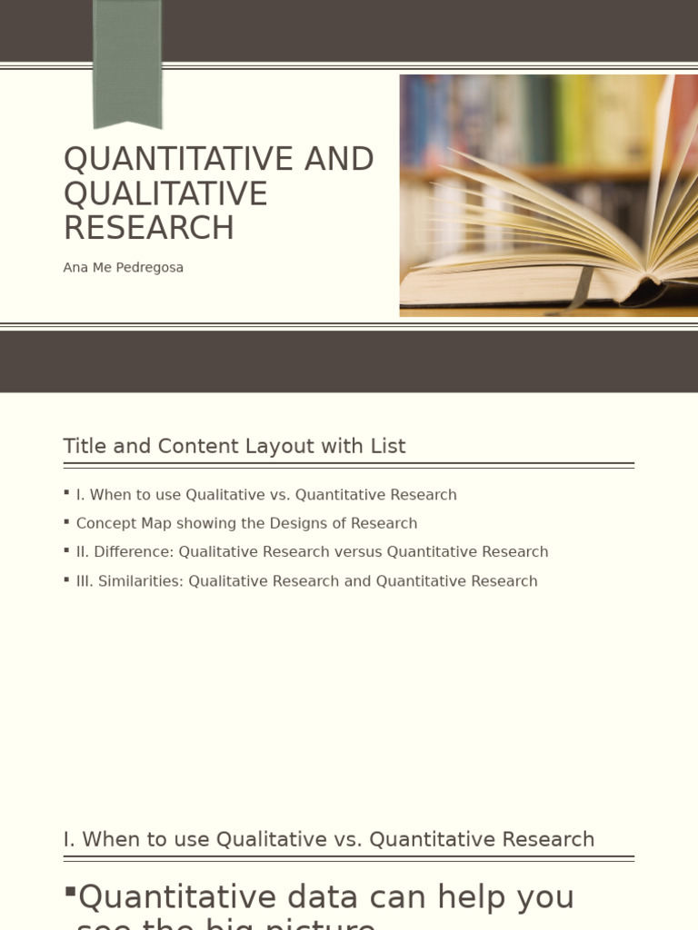 Quantitative and Qualitative Research | PDF | Qualitative Research ...