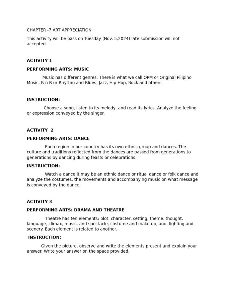 Art App Chapter 7 Activity | PDF