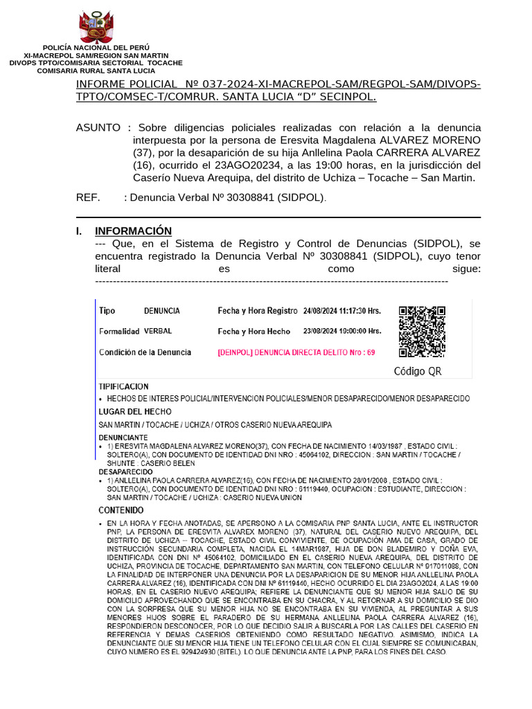 Acciones Complementarias Desaparicion y Aparicion | PDF