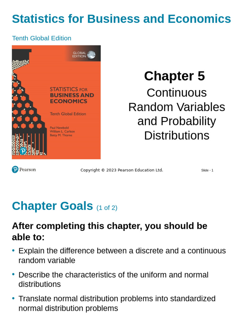 Newbold SBE9e Accessible CH05 | PDF | Probability Distribution | Normal Distribution