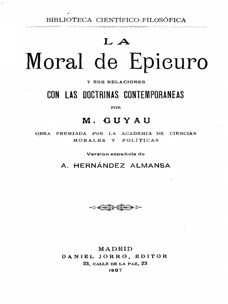 La Moral de Epicuro | PDF