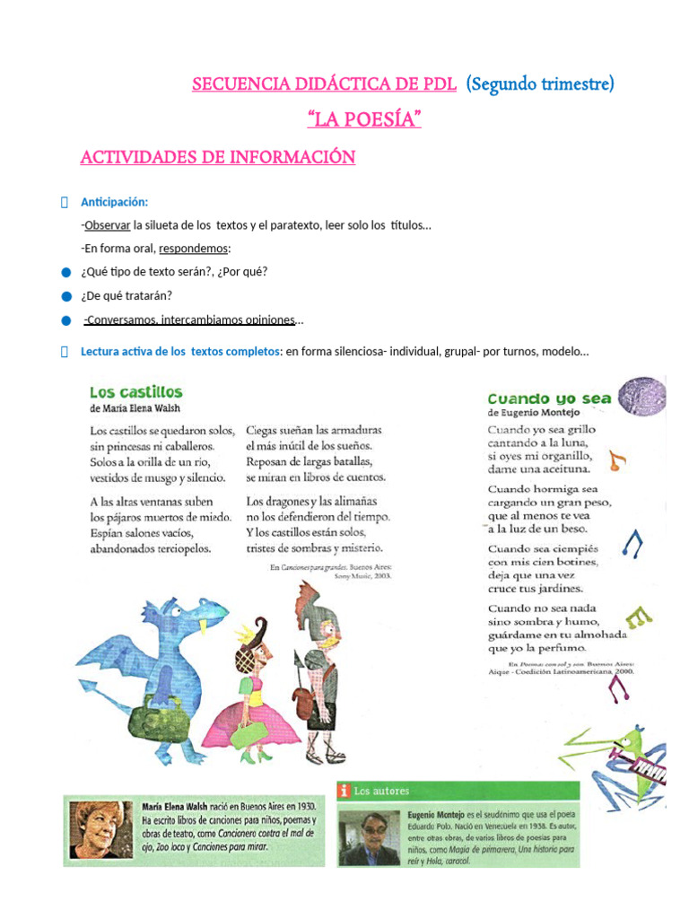 La Poesía. Secuencia Didáctica. | PDF | Poesía | Adjetivo