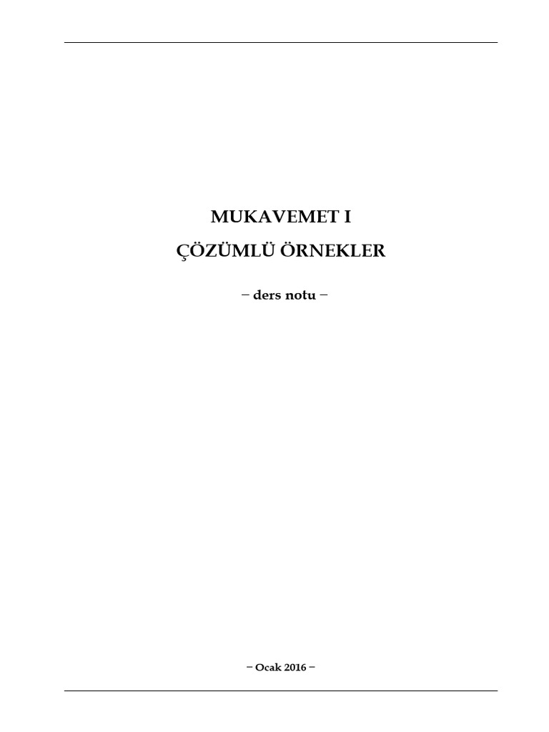 MUKAVEMET I ORNEKLER Ders Notu | PDF