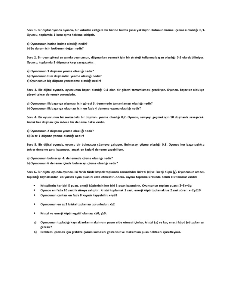 Calisma Sorulari | PDF