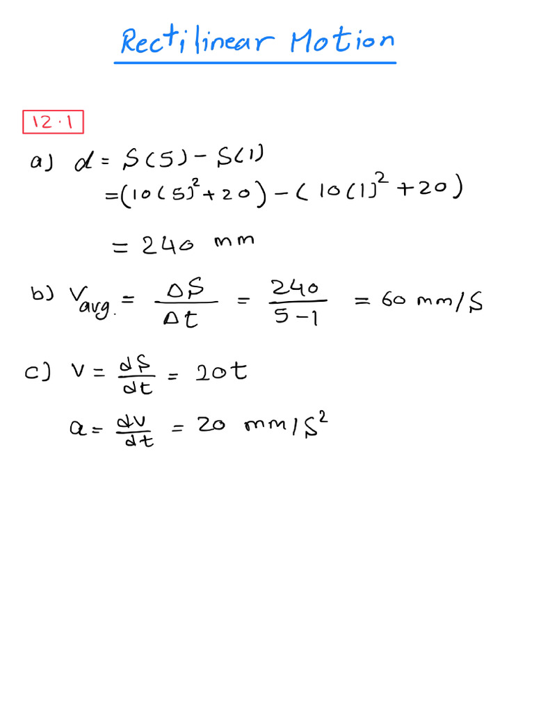 Rectilinear and Curvilinear Motion | PDF