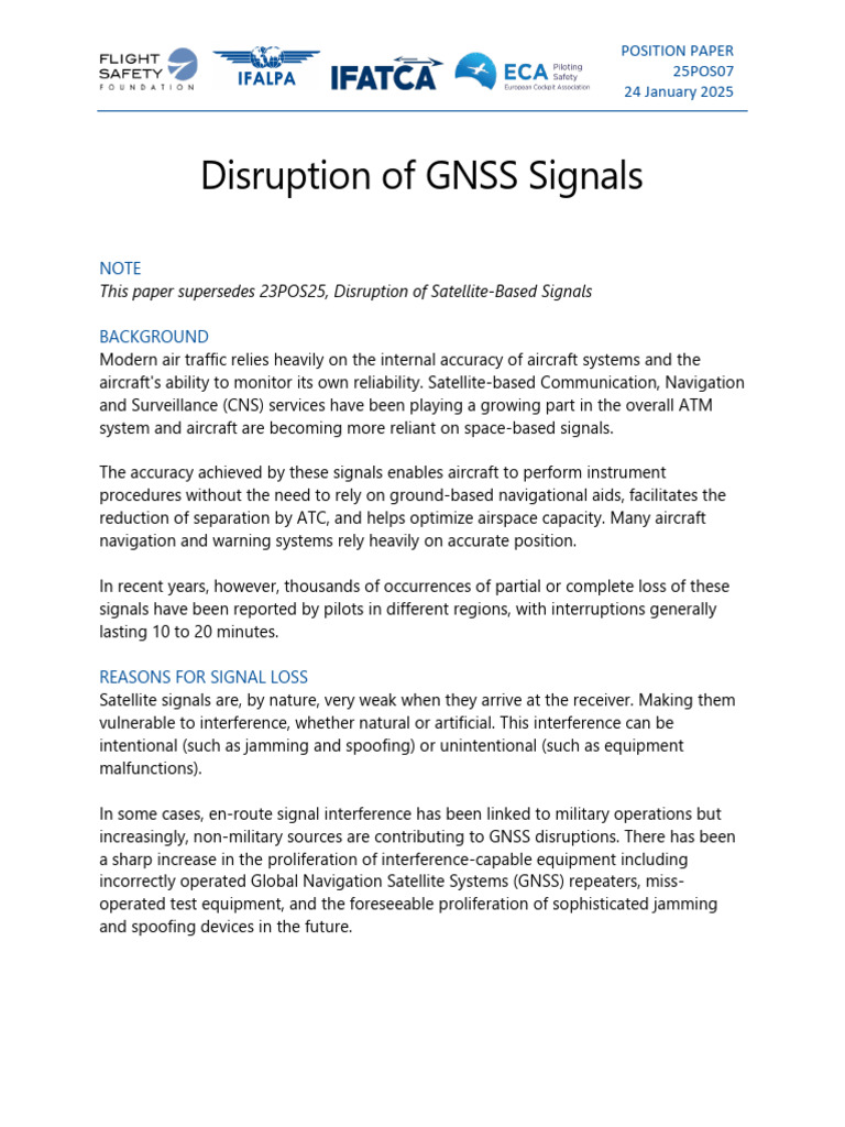GNSS Signal Disruption Concerns | PDF