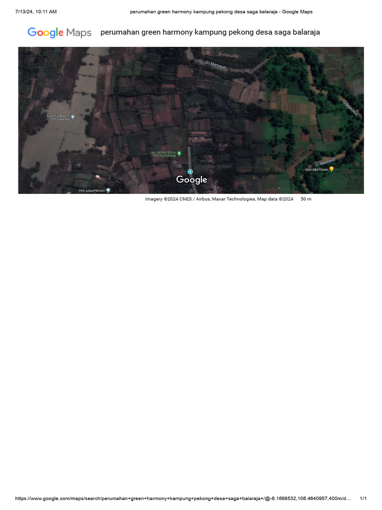 Kampung Pekong Desa Saga Balaraja - Google Maps | PDF