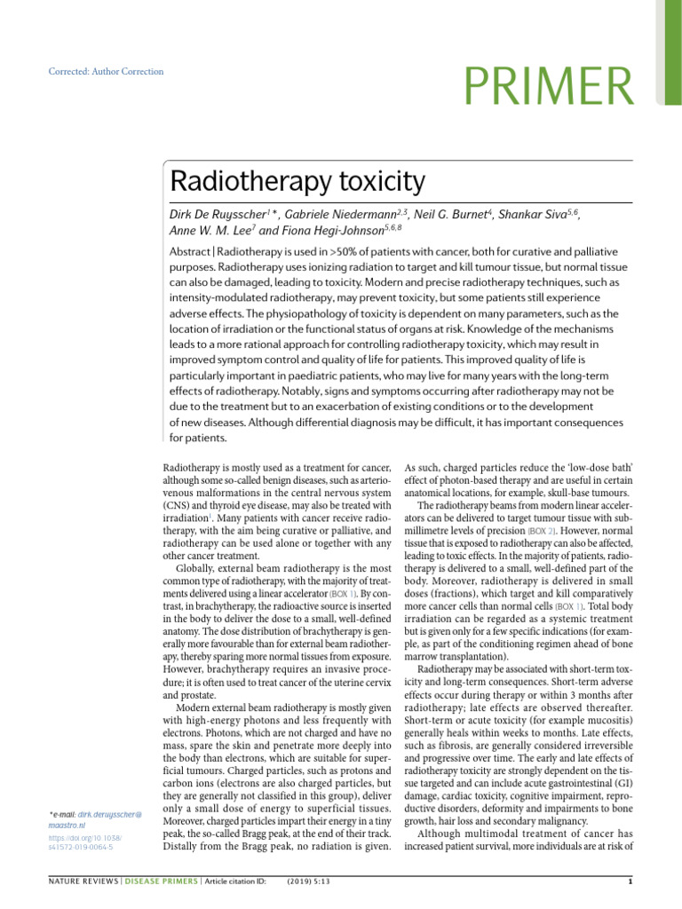 Radiotherapy Toxicity | PDF | Radiation Therapy | Cancer