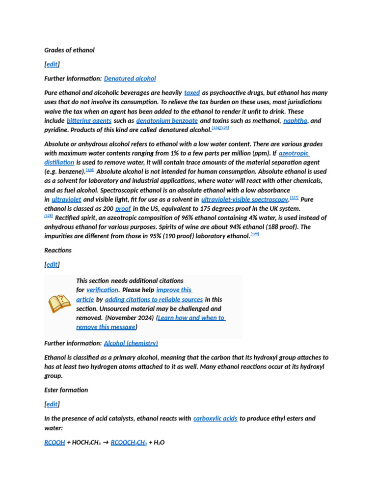 grades of ethanool | PDF | Ethanol | Ester