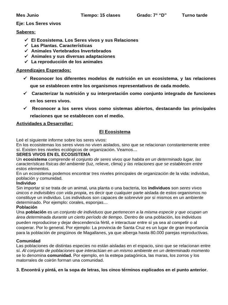 Plan Junio 7 Nat | PDF | Reproducción | Organismos