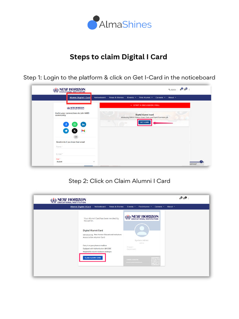 How to Claim Your Digital I Card | PDF