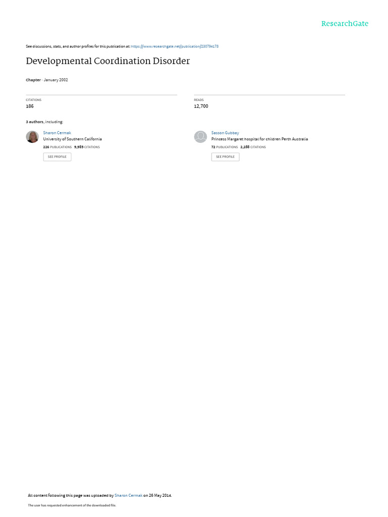 Cermak Gubbay Larkin 2002 Whatis DCDDCDbookch 1 | PDF