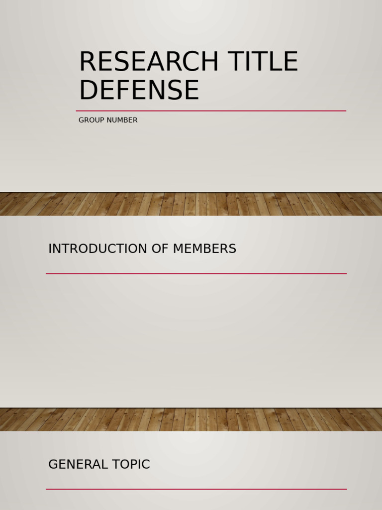 Format For Title Defense | PDF