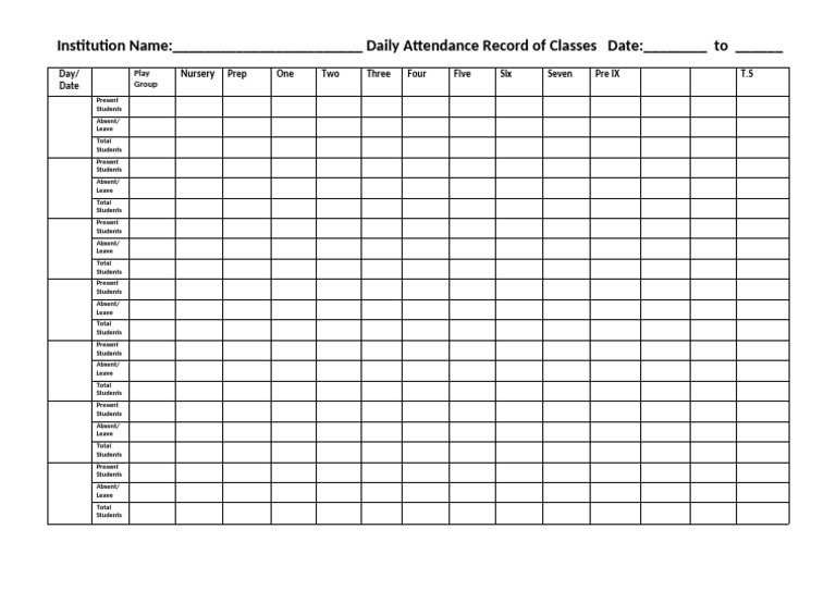 Daily Attendance Record | PDF