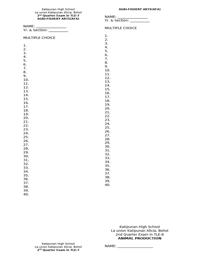 Printable Multiple Choice Answer Sheet | PDF | Data Collection | Social Research