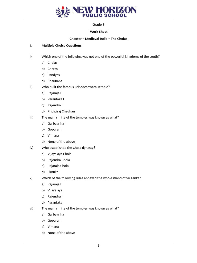 WS 11 Medieval India The Cholas 1735712526 | PDF