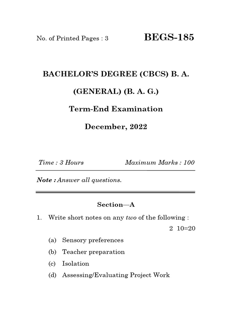 BEGS-185 English Language Teaching Exam | PDF