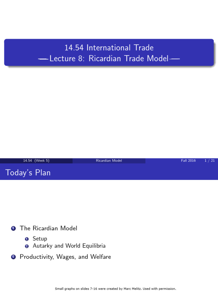 Ricardian Trade Model Overview | PDF | Comparative Advantage | Labour ...