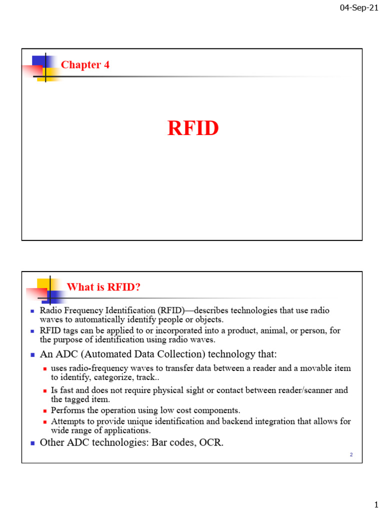Chapter 4 RFID | PDF | Radio Frequency Identification | Barcode