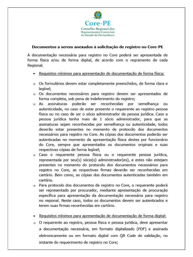 Requesitos Minimos e Documentoas A Serem Anexados | PDF