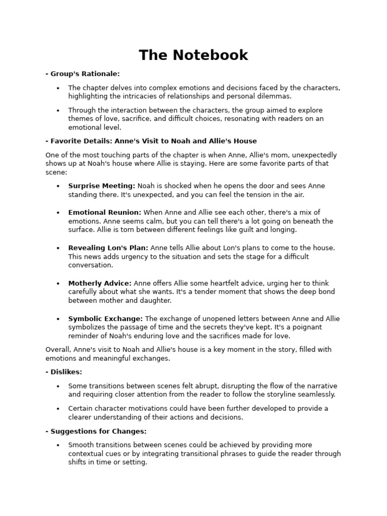 The Notebook | PDF | Narrative | Love