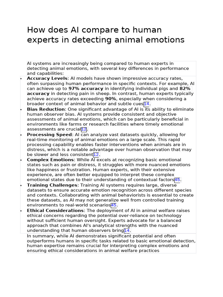 AI vs. Humans in Animal Emotion Detection | PDF | Intelligence (AI ...