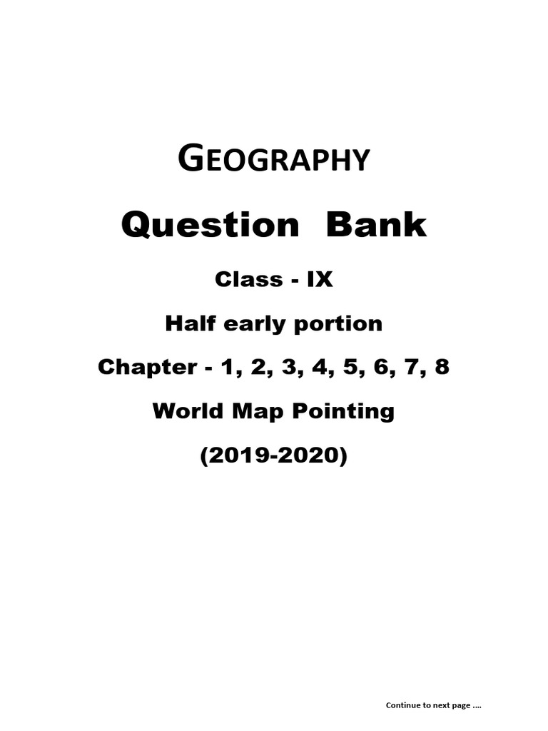 CLASS 9 Geography QB | PDF | Earth | Equator