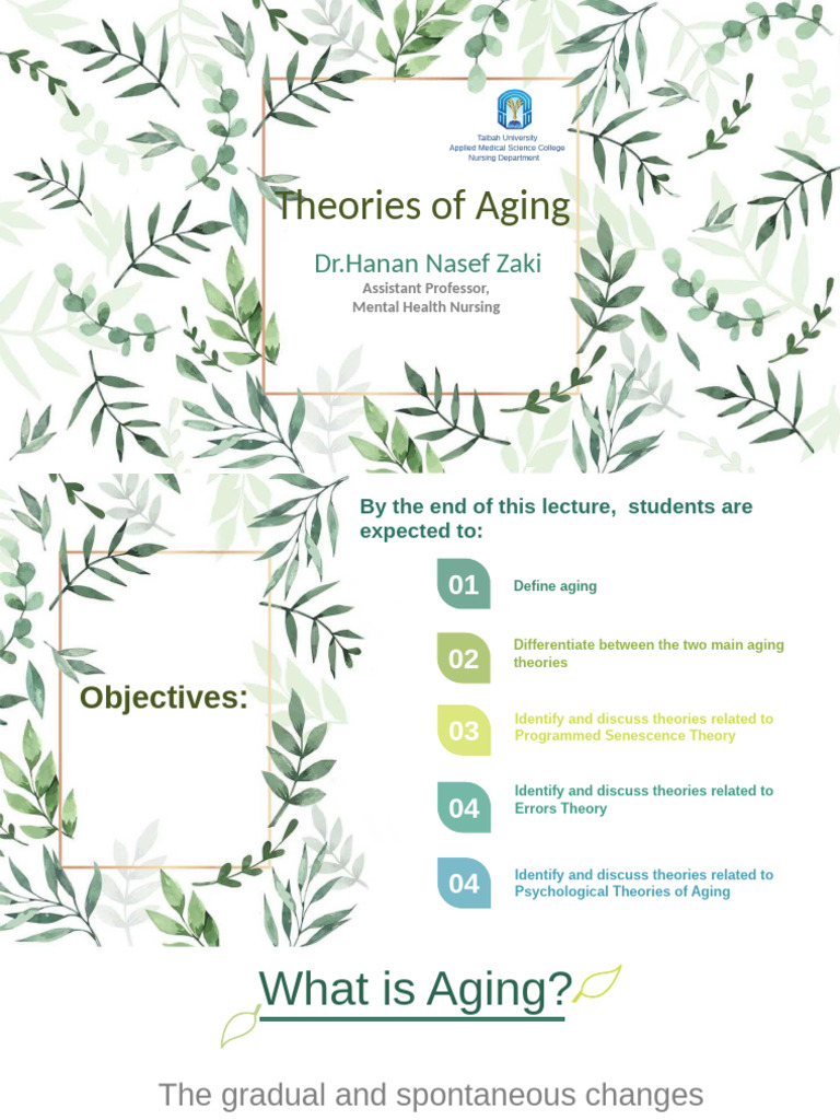 Theories of Aging 1446 | PDF | Senescence | Ageing