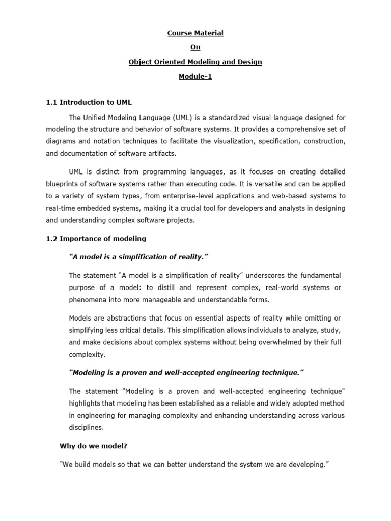 OOMD-CourseMaterial_f0b00fda685f42d22366e3cbbe7fd81c | PDF | Class (Computer Programming ...