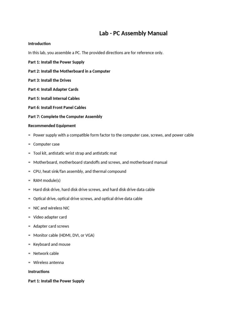 Lab-PC Assembly Manual | PDF | Electrical Connector | Usb