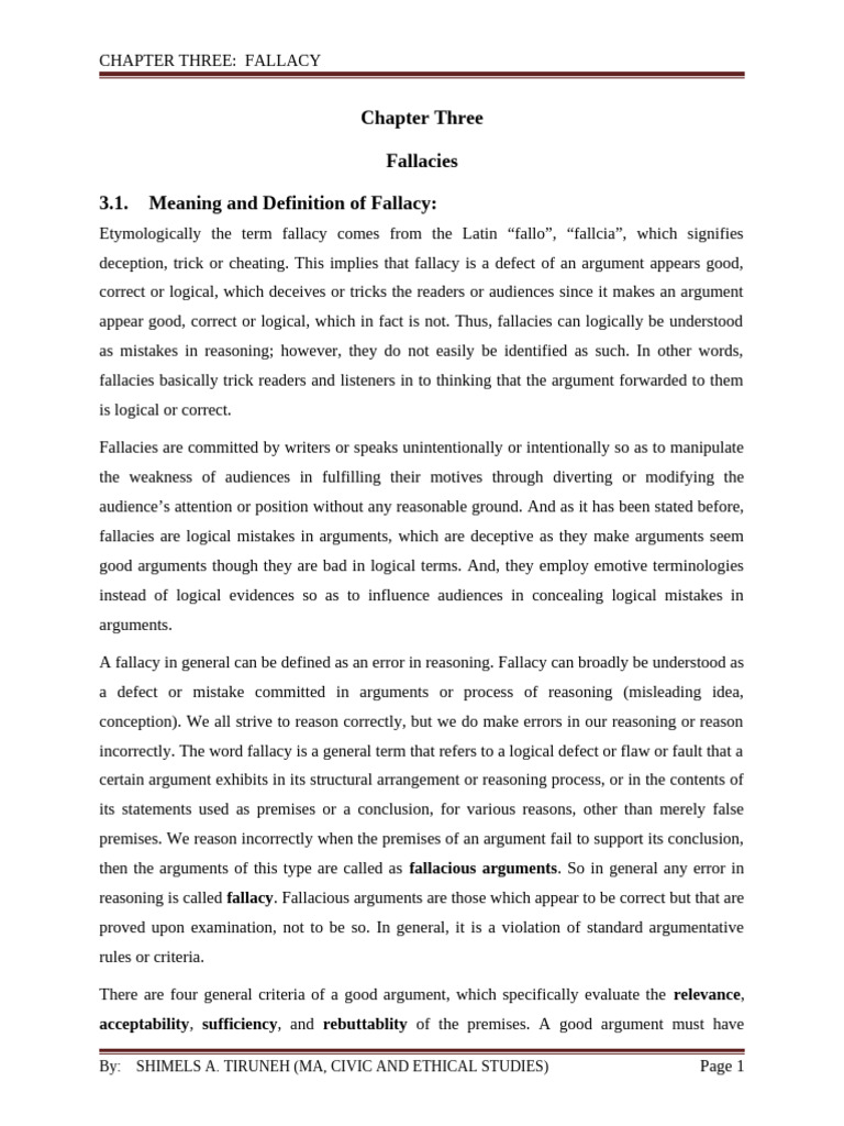 LoCT 1111 Cha 3 | PDF | Fallacy | Argument