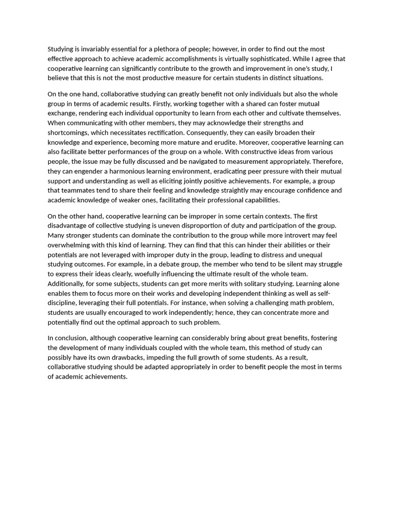 Studying Is Invariably Essential For A Plethora of People | PDF ...