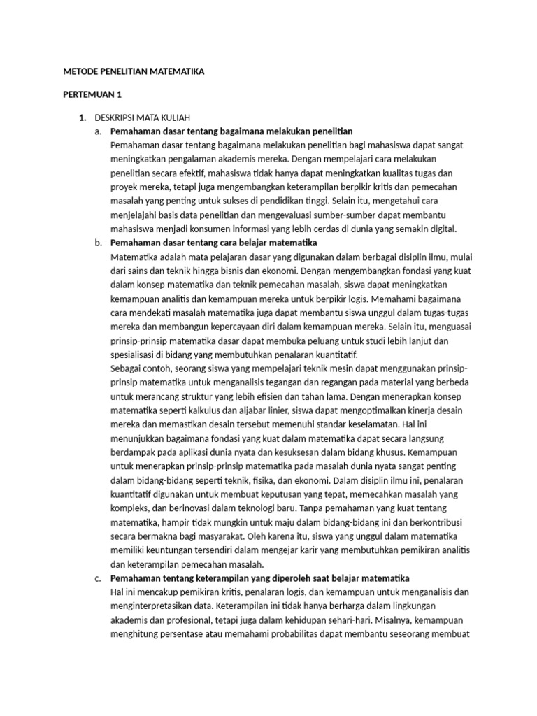 Metode Penelitian Matematika Dasar Pdf