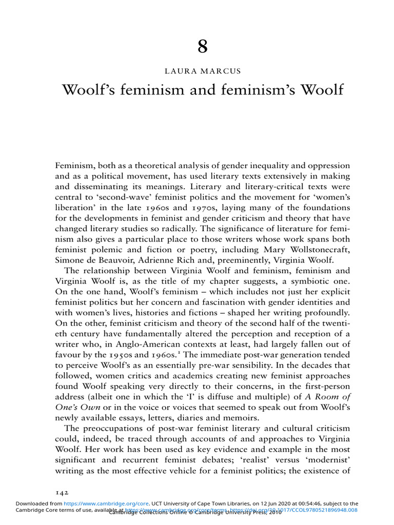 Laura Marcus Woolf - S Feminism Anf Feminism - S Woolf | PDF | A Room ...