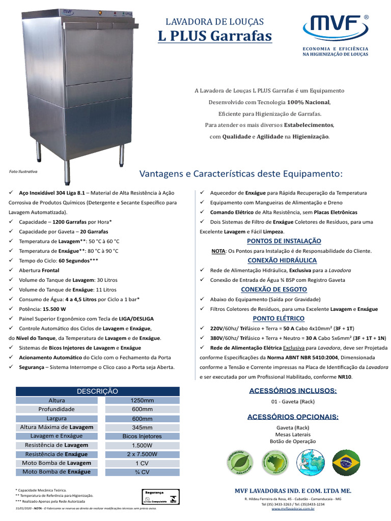 Ficha Técnica L Plus Garrafas | PDF