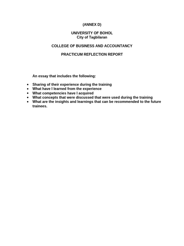 Practicum Reflection Report | PDF