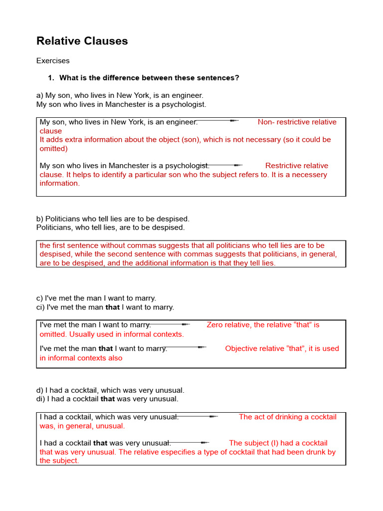Understanding Relative Clauses in English | PDF | Pronoun | Semantic Units