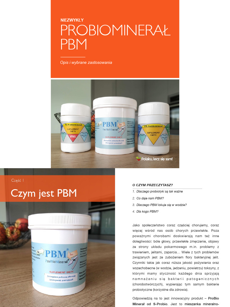 Probiominerał PBM Zastosowania | PDF