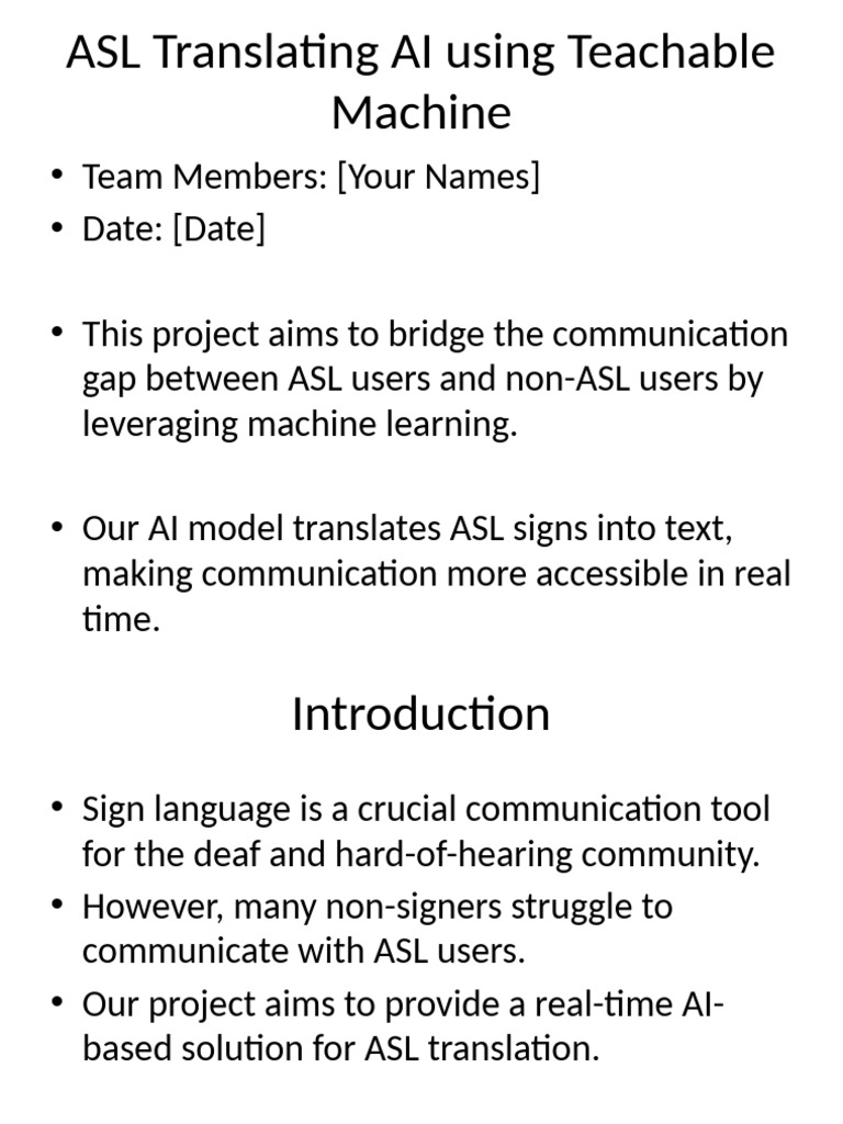 ASL Translating AI Presentation Expanded | PDF | Accessibility ...