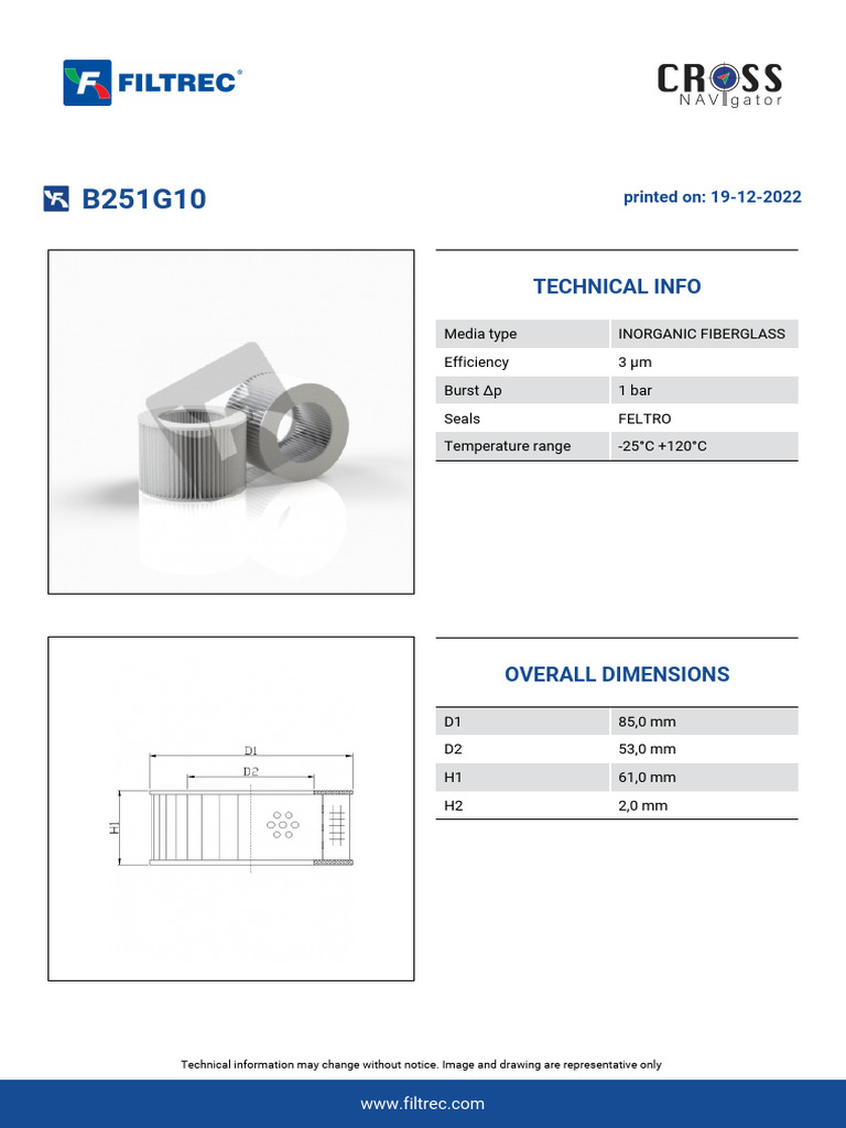 Inorganic Fiberglass Filter Specs | PDF