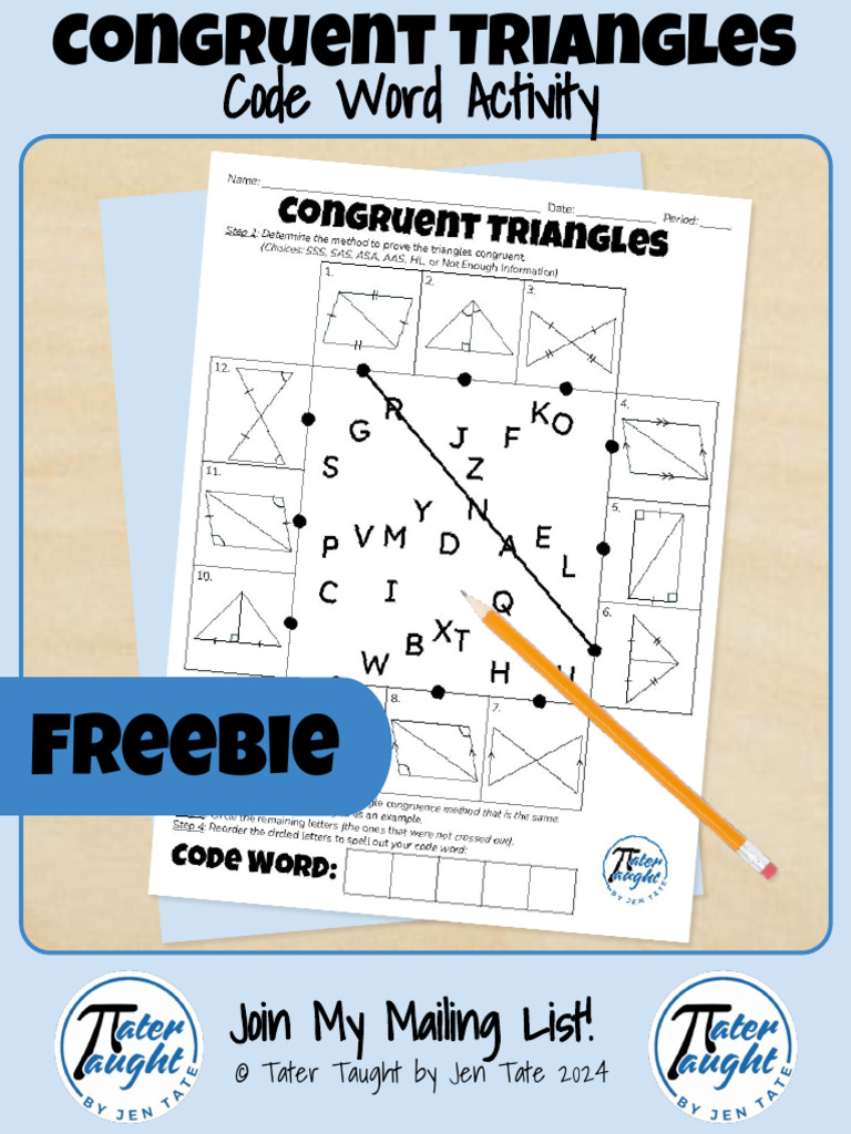 Code Word Activity: Freebie | PDF | Euclidean Geometry | Elementary ...