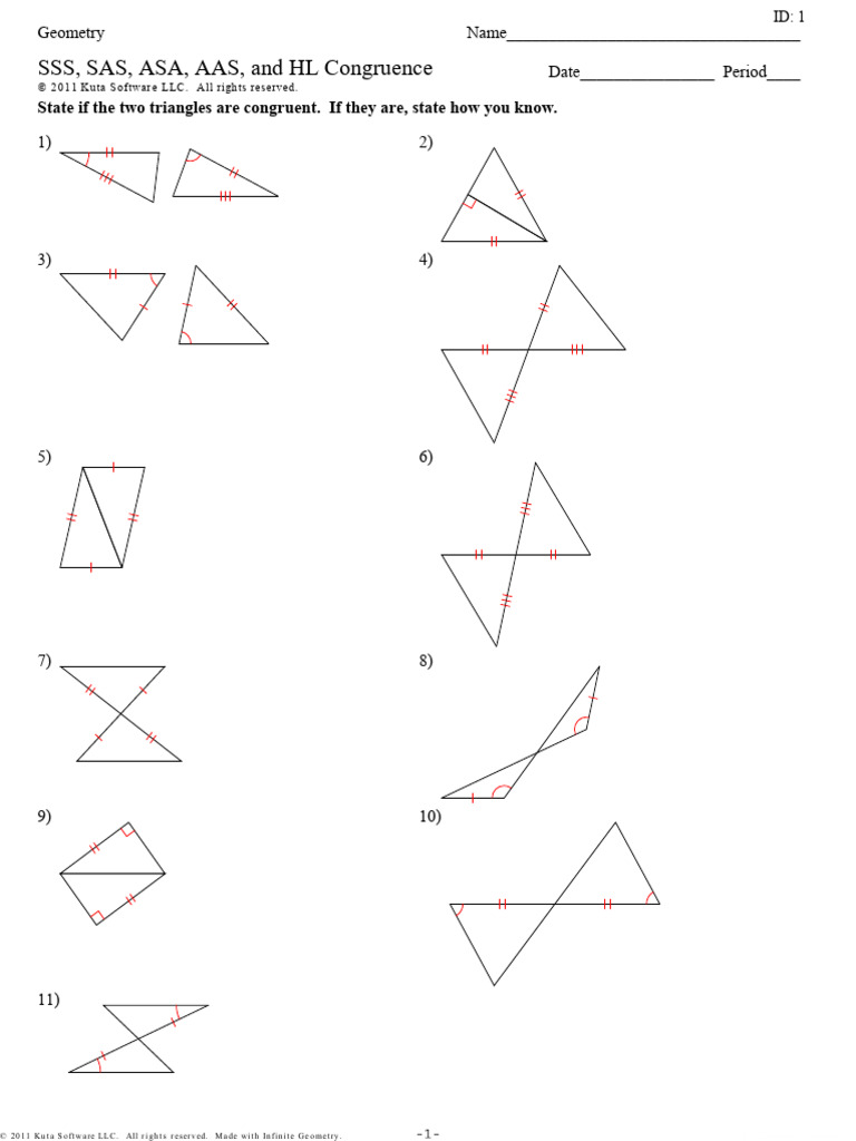 2 - CW Sss Sas Asa Aas and HL Congruence | PDF | Euclidean Geometry ...