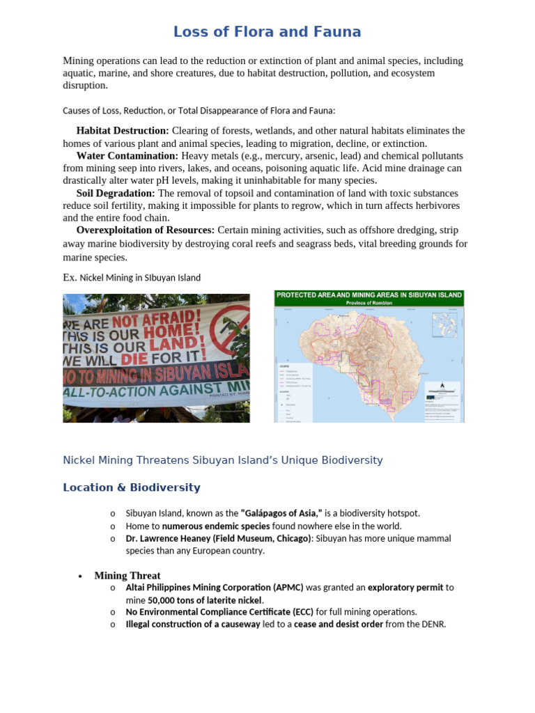 Loss of Flora and Fauna | PDF | Habitat Destruction | Biodiversity
