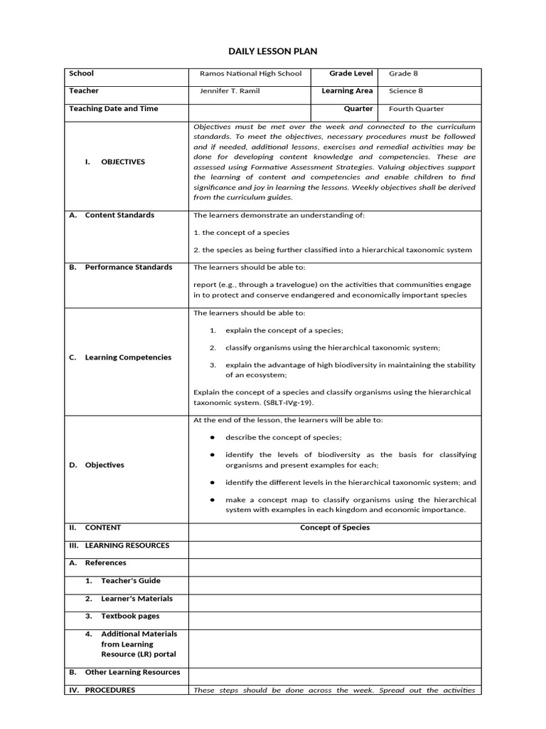 Science 8 For Cot Final | PDF | Reproduction | Species