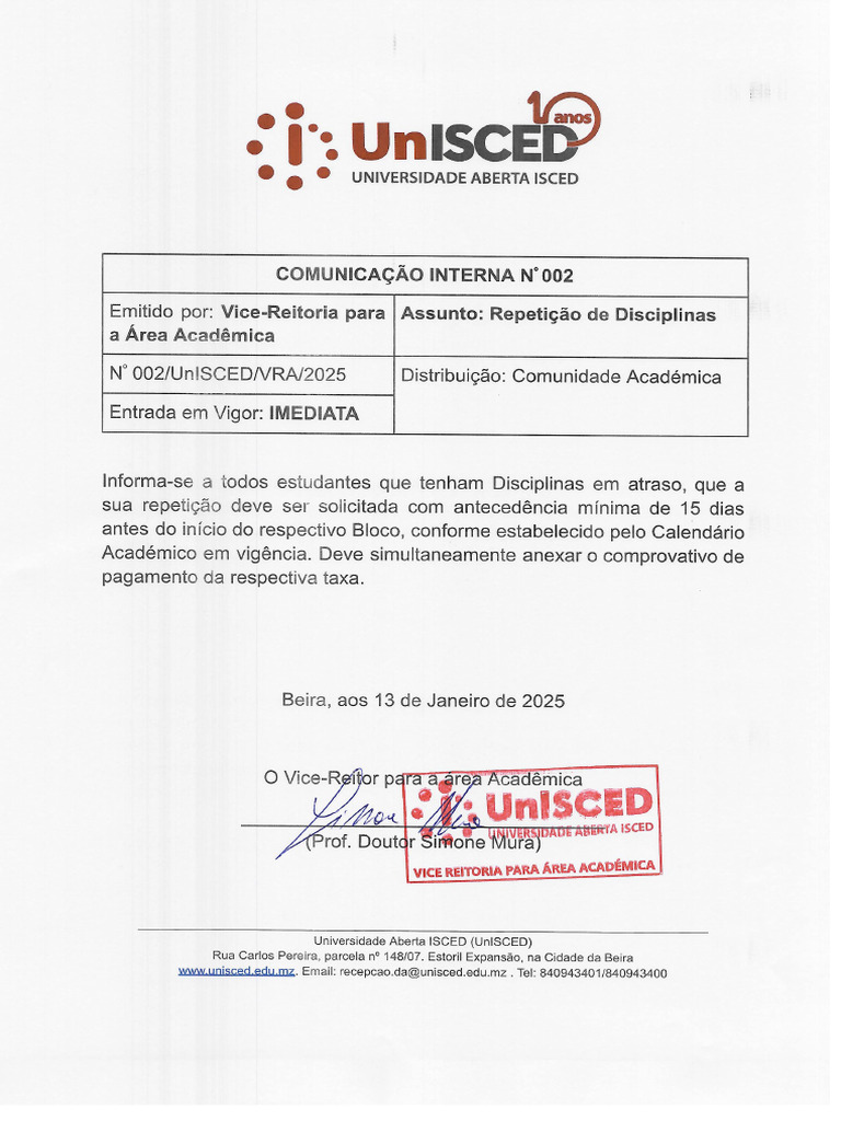 Comunicado 002 2025 | PDF