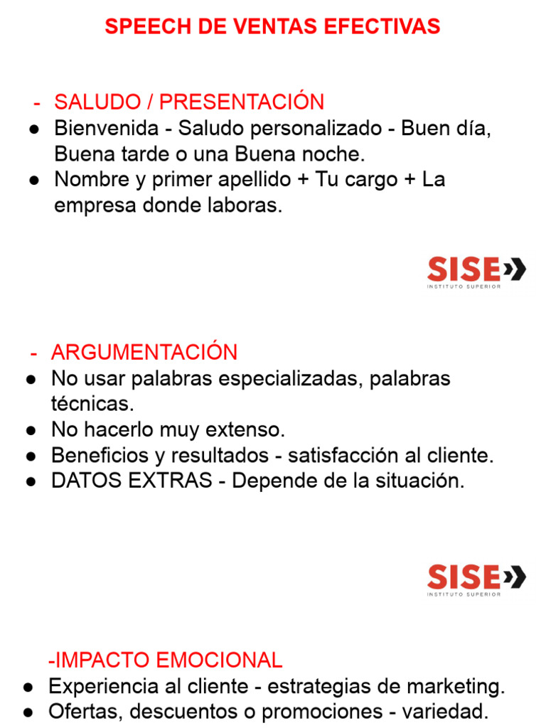 Speech de Ventas Efectivas | PDF