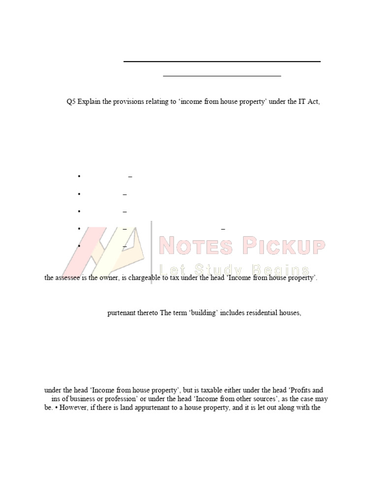 Income from House Property Tax Guide | PDF | Depreciation | Tax Deduction