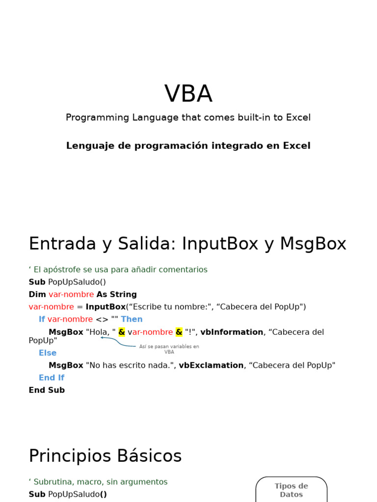 VBA Lu Clase 3 | PDF | Cadena (informática) | Tipo de datos